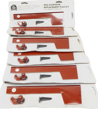 6-Pack Solar Group RF000R06 Red Aluminum Rural Mailbox Flag Old Stock ...