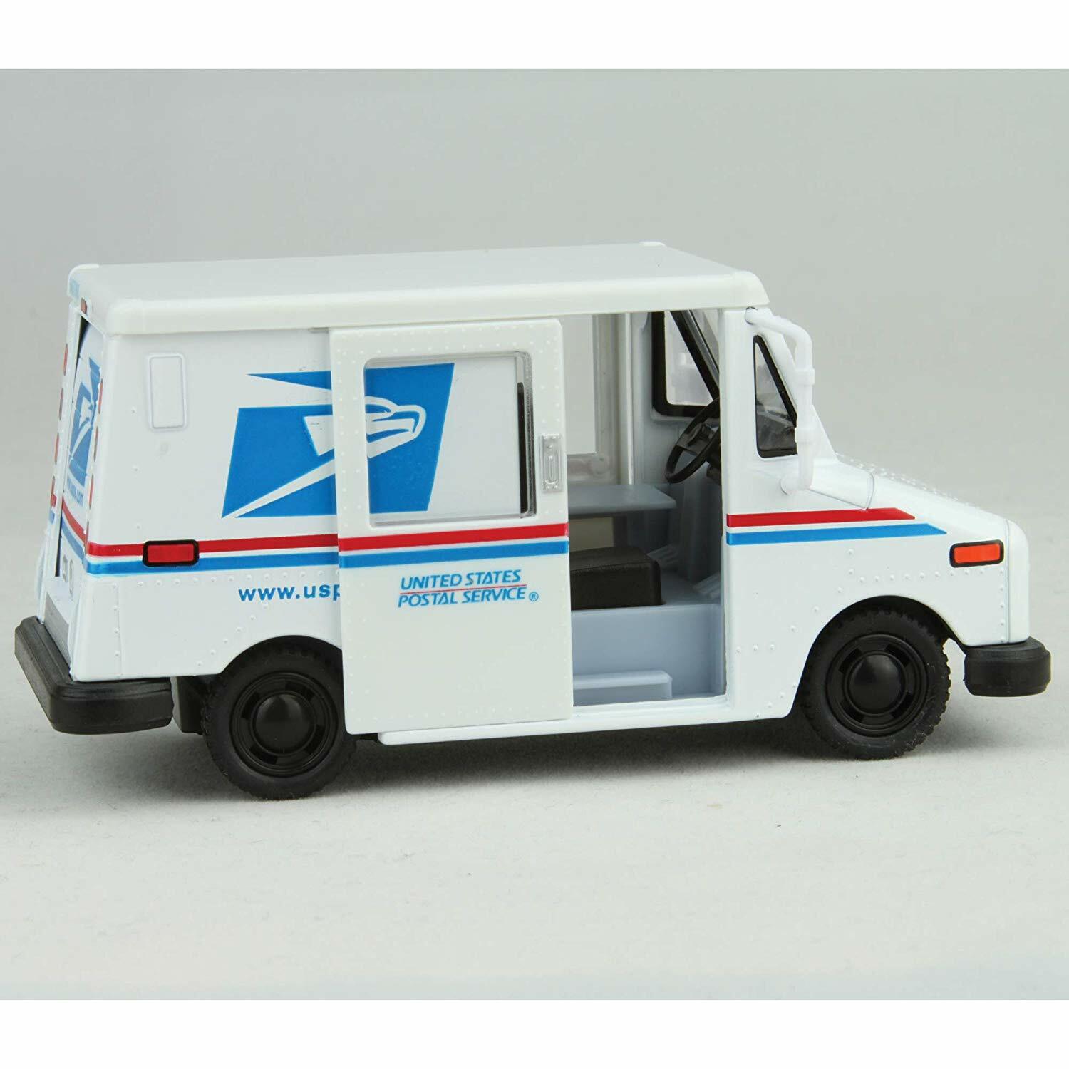 US Postal Service Mail Diecast Post Office Truck USPS Drives Pulls Back ...