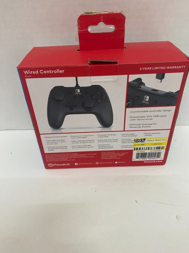 PowerA Wired Controller for Nintendo Switch Matte Black 1511370-01 ...
