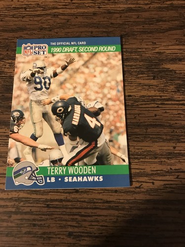 Terry Wooden, LB, Seattle Seahawks, NFL Pro Set 1990 Draft, 2nd Round ...