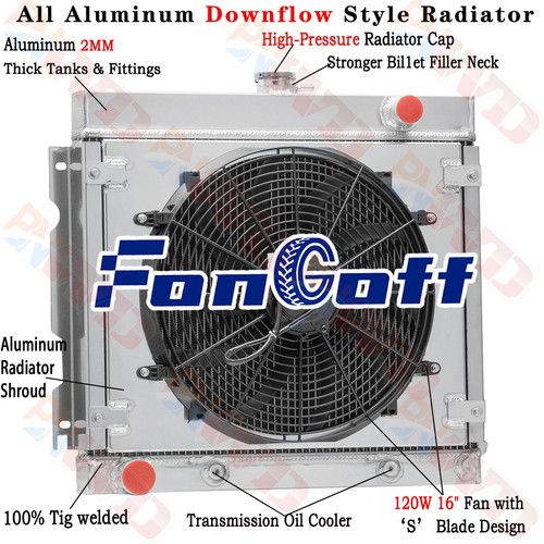 3 Row Radiator&Shroud&Fan fit 70-72 Dodge Dart/71-72 Plymouth Duster ...