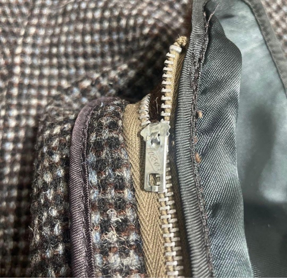 Harris Tweed 60s Men's Tweed Check Raglan Long Overcoat Removable Liner ...