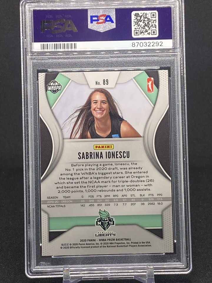 2020 Panini Prizm WNBA Sabrina Ionescu PSA 9 Mint RC Rookie Card - Qty ...