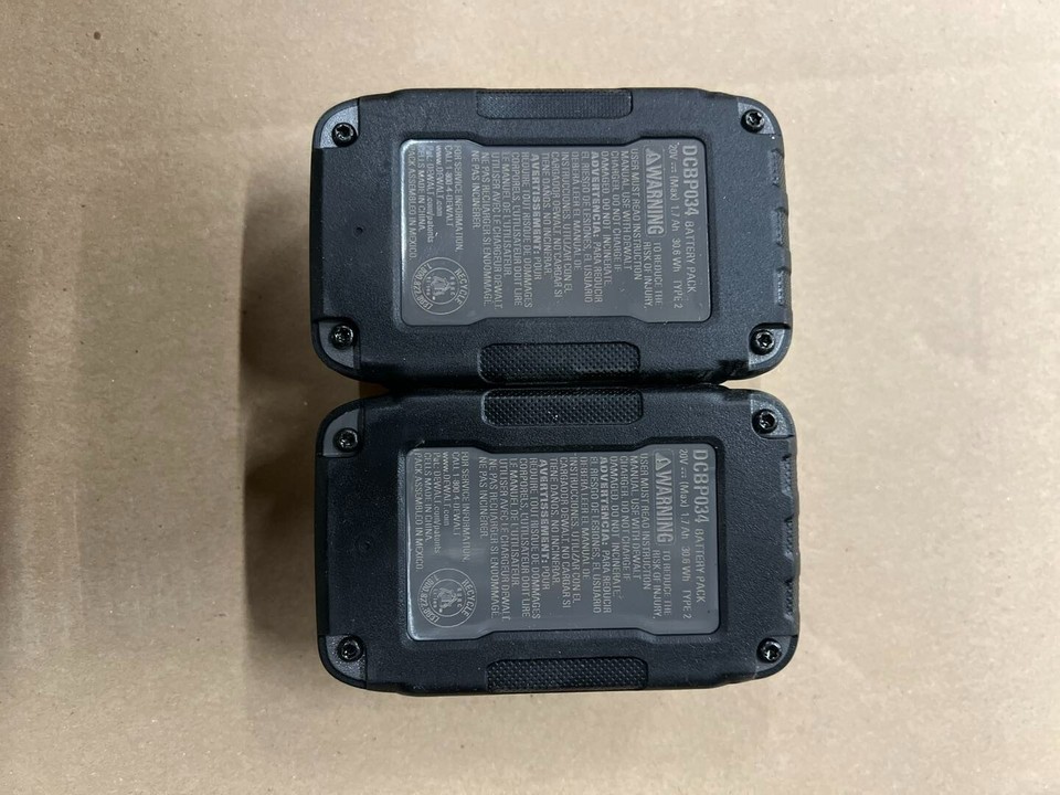 *2 Pack*Genuine Dewalt DCBP034-2 20 volt Powerstack 1.7 Amp Batteries 2 ...