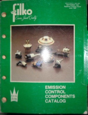 1985 Filko Emission Control Parts Catalog | eBay