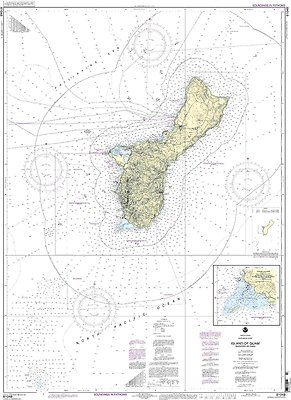 NOAA Chart Marianas Island of Guam Cocos Lagoon Paper Nautical Chart ...