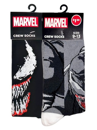 2 Pair Marvel VENOM Adult Unisex Crew Socks Spiderman Spider-Man | eBay