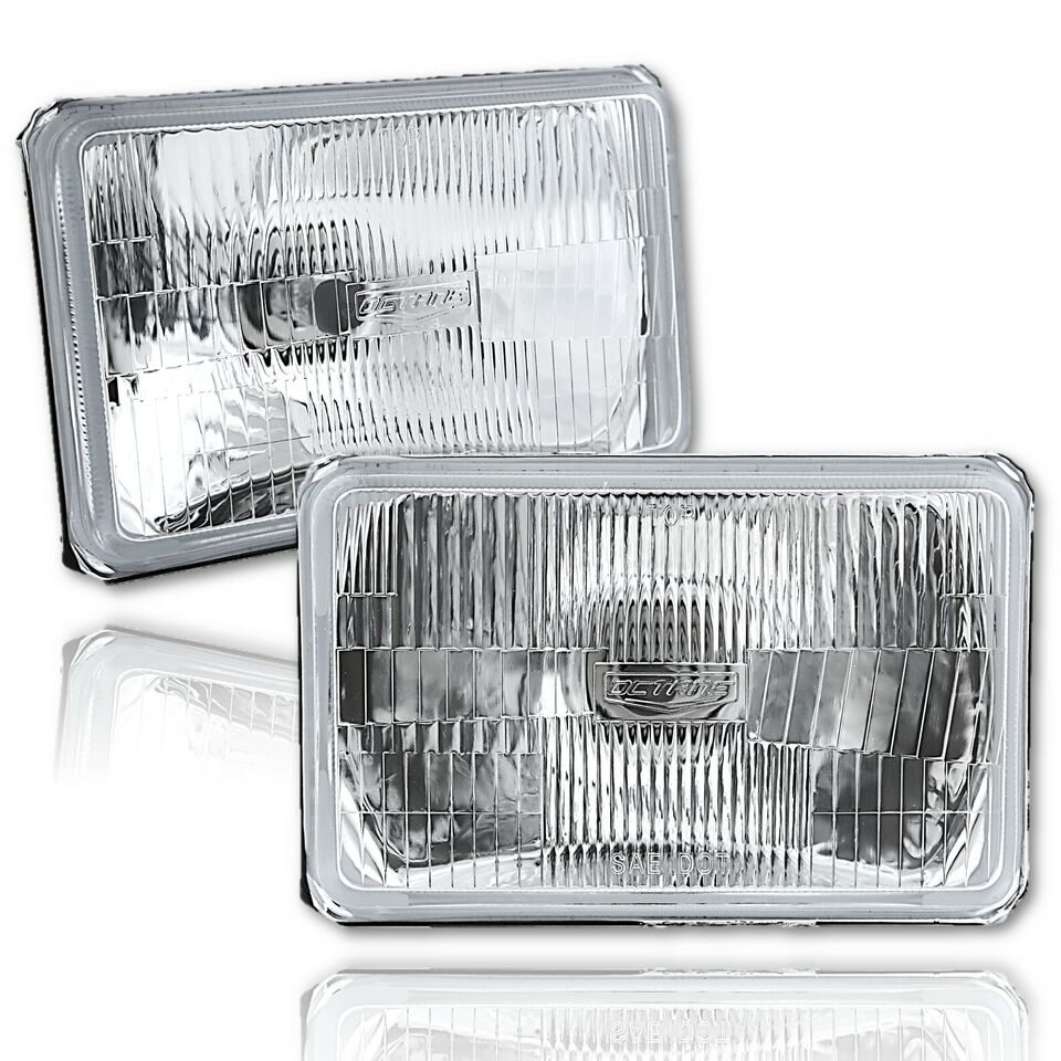 4X6 Stock Glass Lens / Metal Headlight 6000k 6k LED HID Light Bulb ...