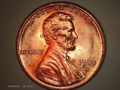1989-D Lincoln penny strong DDO + DDR + EXTRA PILLARS COLUMNS rare 1c ...