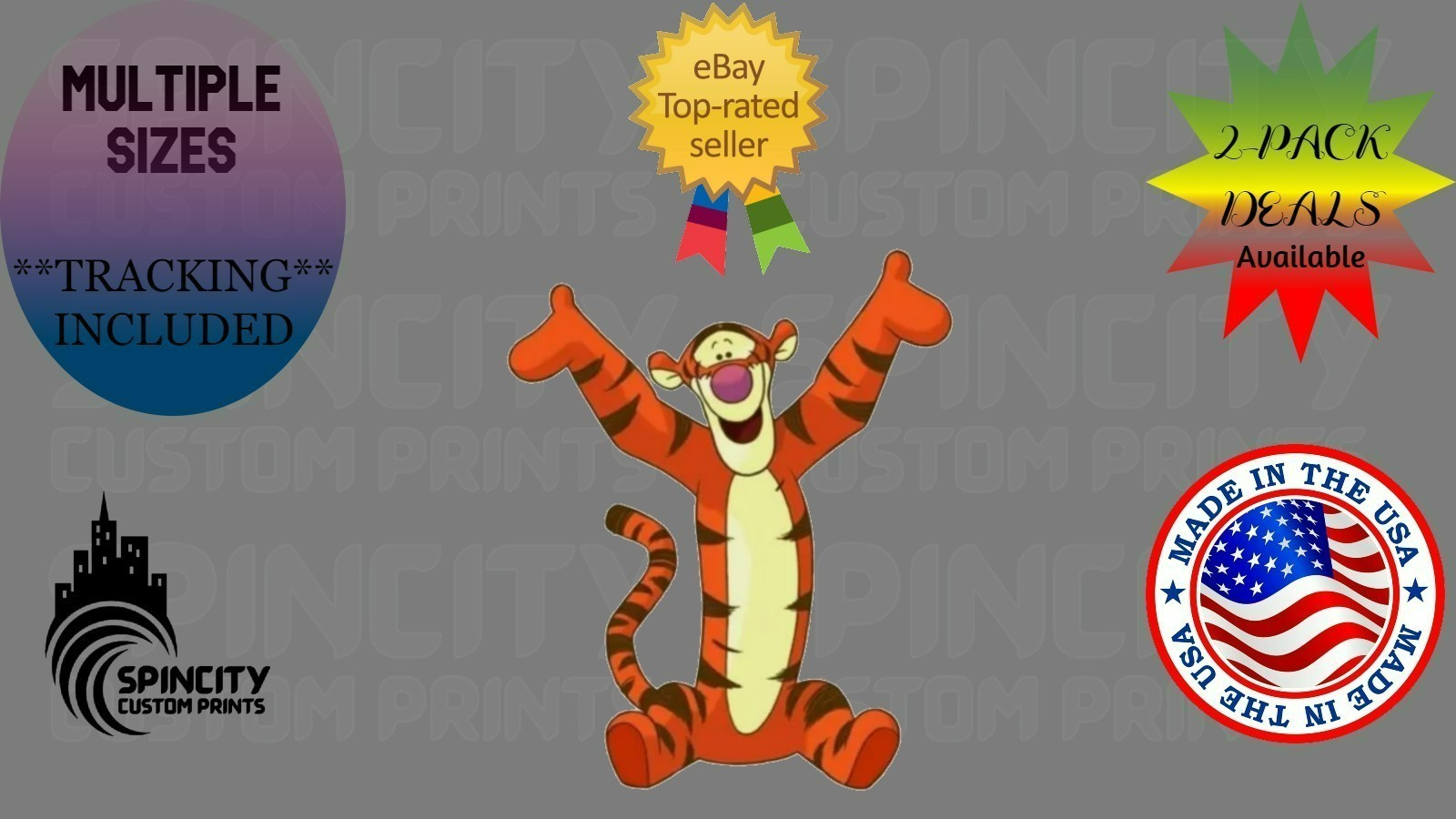 Tigger Car Vinyl Window Decal Cartoon Laptop Desk Sticker | eBay