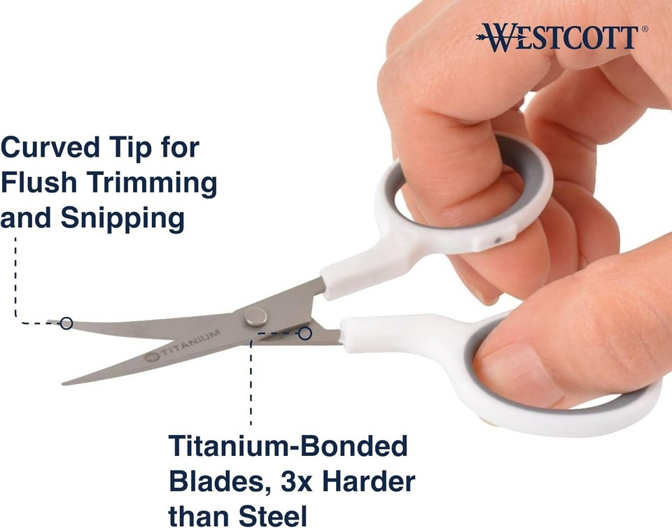 4" Embroidery Scissors with Curved Titanium-Bonded Blades for Flush ...