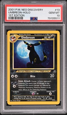 Pokémon 2001 Umbreon Neo Discovery 1st Edition PSA 10 🌓 Gem Mint #13 ...