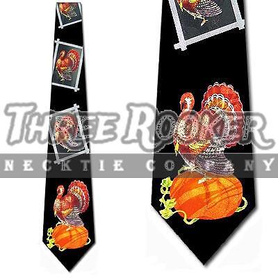 Thanksgiving Tie Turkey Repeat Necktie Holiday Happy Food Neck Ties ...