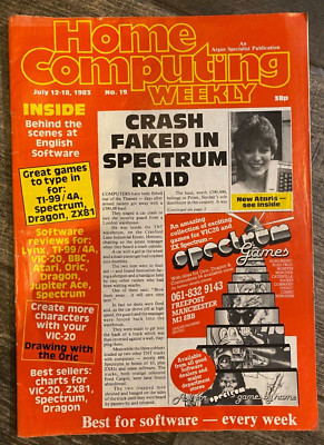 HOME COMPUTER WEEKLY NO 19 RETRO VINTAGE MAGAZINE ATARI SPECTRUM VIC-20 ...