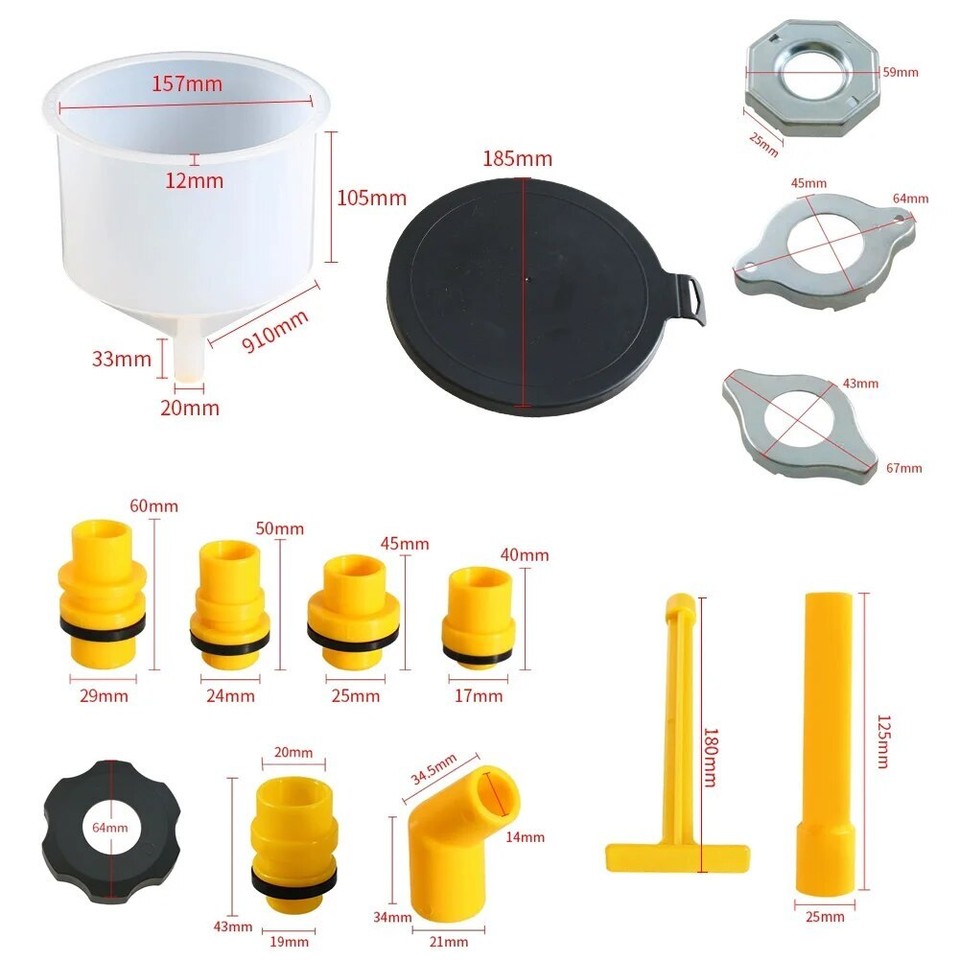 Spill Proof Radiator Coolant Filling Funnel Kit 15-pcs Cooling System ...