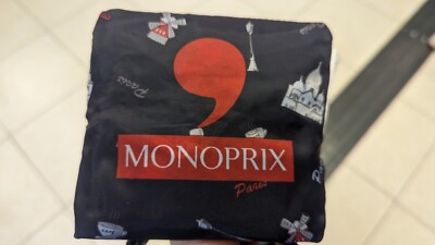 monoprix grocery shopping tote bag reusable france supermarket eiffel ...