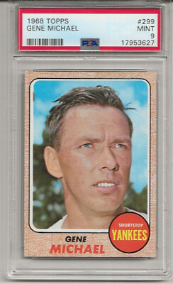 1968 TOPPS #299 GENE MICHAEL, PSA 9 MINT, SET BREAK, N.Y YANKEES, ONLY ...