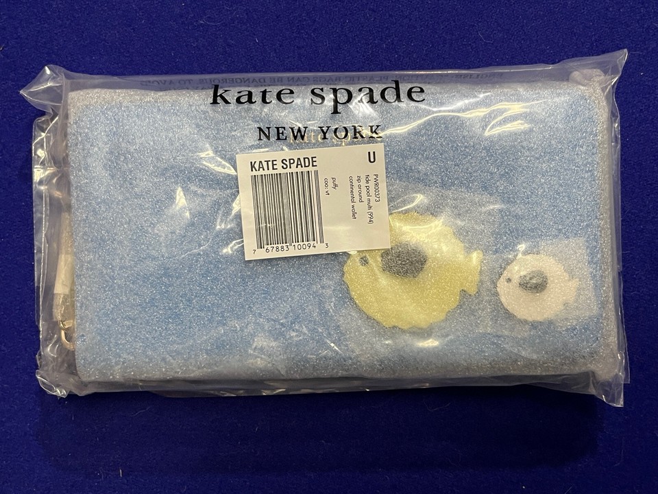 NWT Kate Spade Tide Pool Puffy Puffer Fish Continental Wallet HTF | eBay