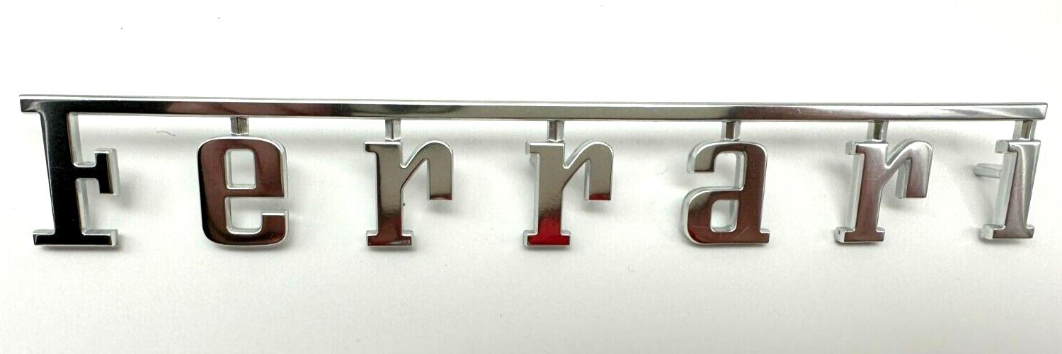Genuine Ferrari Metal Badge Script Emblem Logo chrome silver Roma SF90 ...