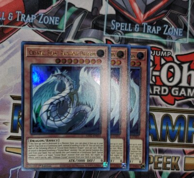 Yugioh! 3X CRYSTAL BEAST RAINBOW DRAGON Ultra Rare 1st Edition GFP2 ...
