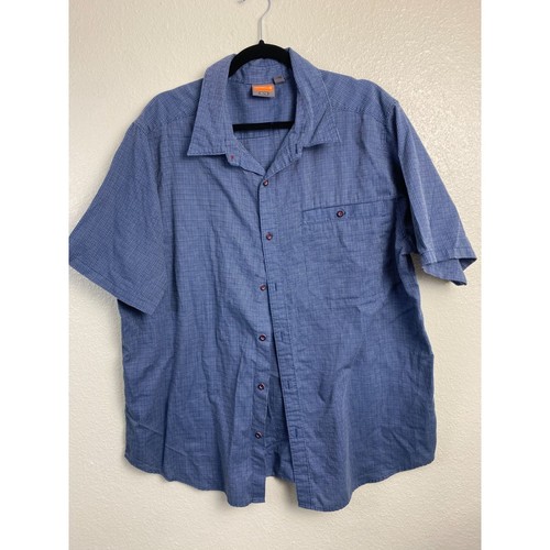 Merrell Short Sleeve Button Up Shirt Men sz XXL Blue Outdoor Hiking ...