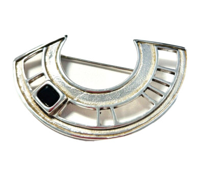 Noy Li vintage Silberbrosche Halbkreis durchbrochen 925 er Silber ...