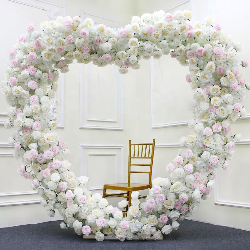 Metal Arch Frame Flower Balloon Display Rack Stand Heart-Shaped Wedding ...