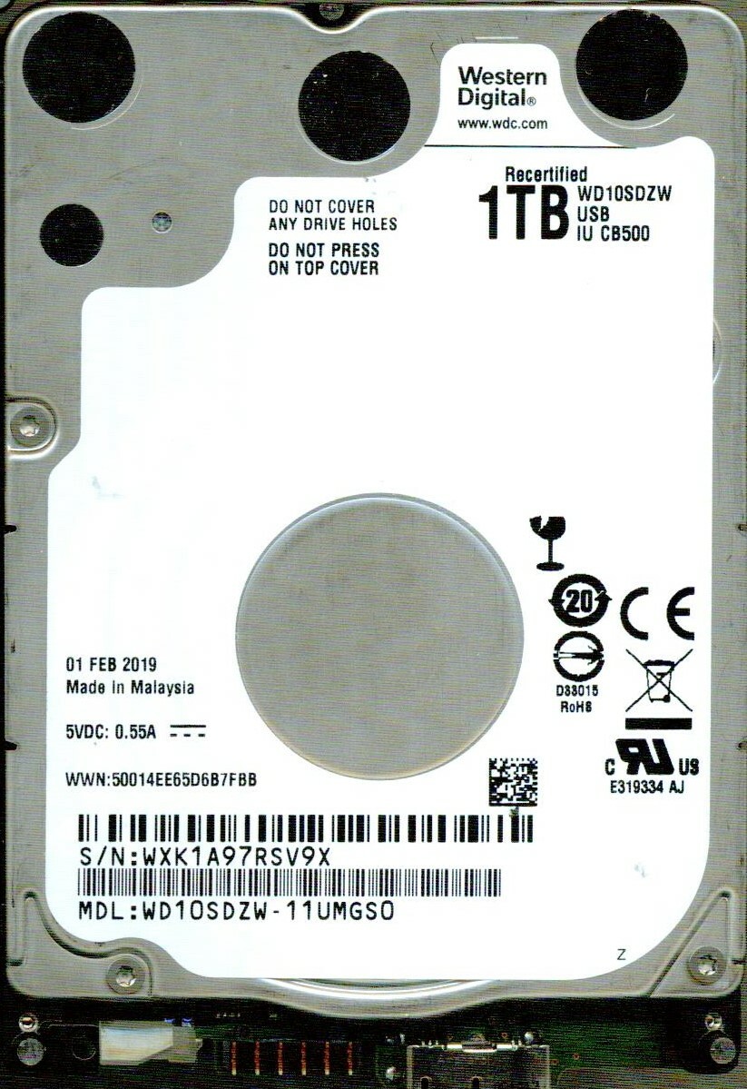 WD10SDZW-11UMGS0, WESTERN DIGITAL USB3 1TB FEB 2019 WX | eBay