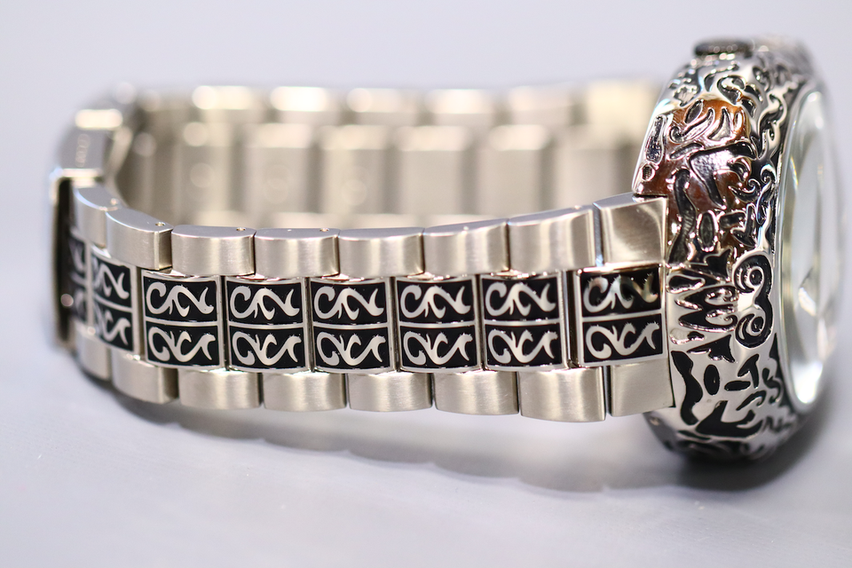 Invicta Artist Collection Skull Case 50mm Antique Silver/Black ...