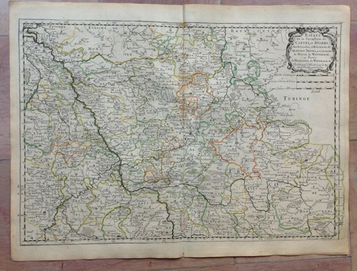 GERMANY DUCHY OF CLEVES 1648 NICOLAS SANSON LARGE ANTIQUE MAP 17TH ...