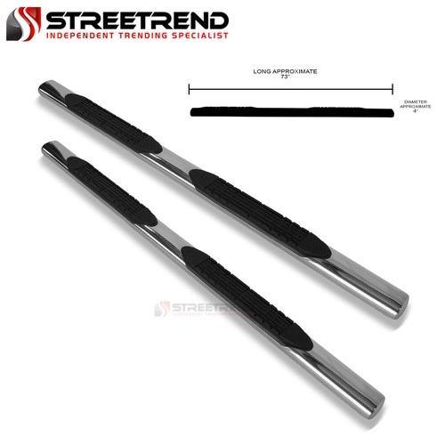 For 97-03 F150 Super Cab 4" Oval Chrome Side Step Nerf Bars Rail ...