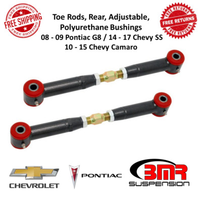BMR Rear Adjustable Toe Rods Poly Bushings Black For Chevy Camaro, SS ...