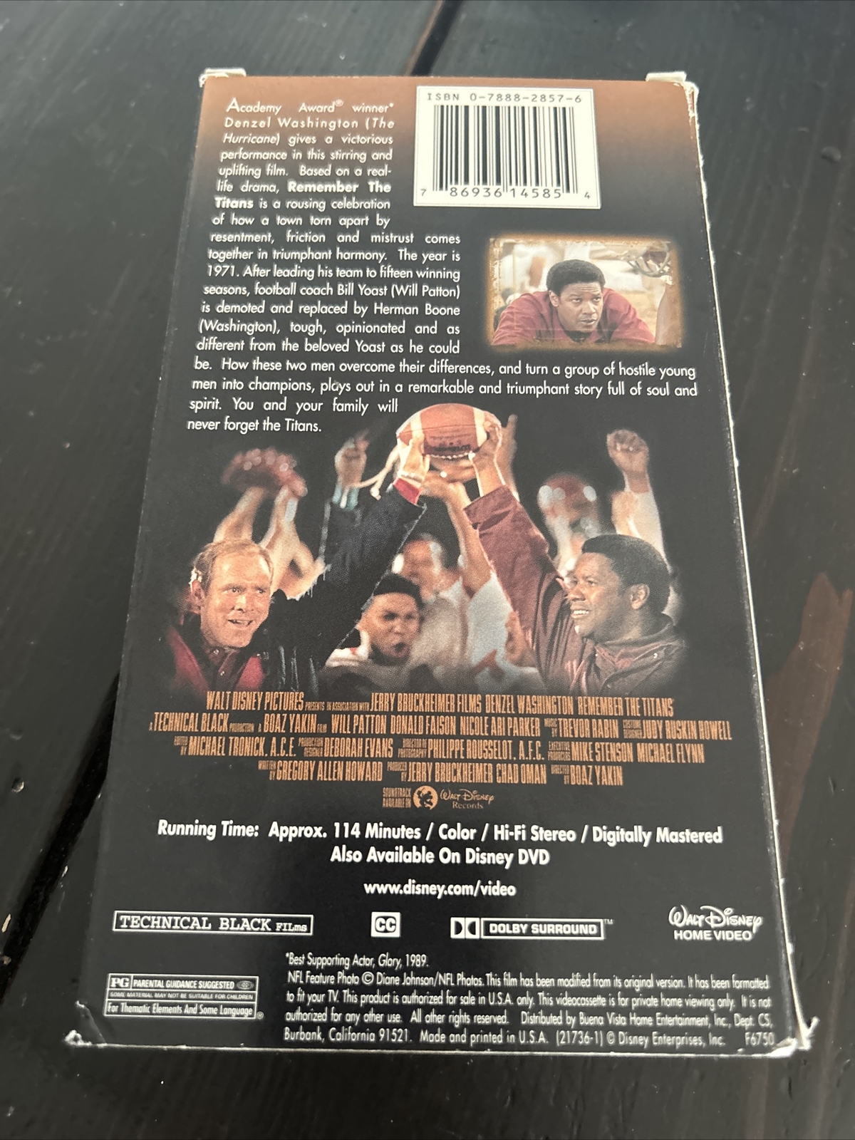 Remember the Titans (VHS, 2001) Denzel Washington, Will Patton, Ryan ...