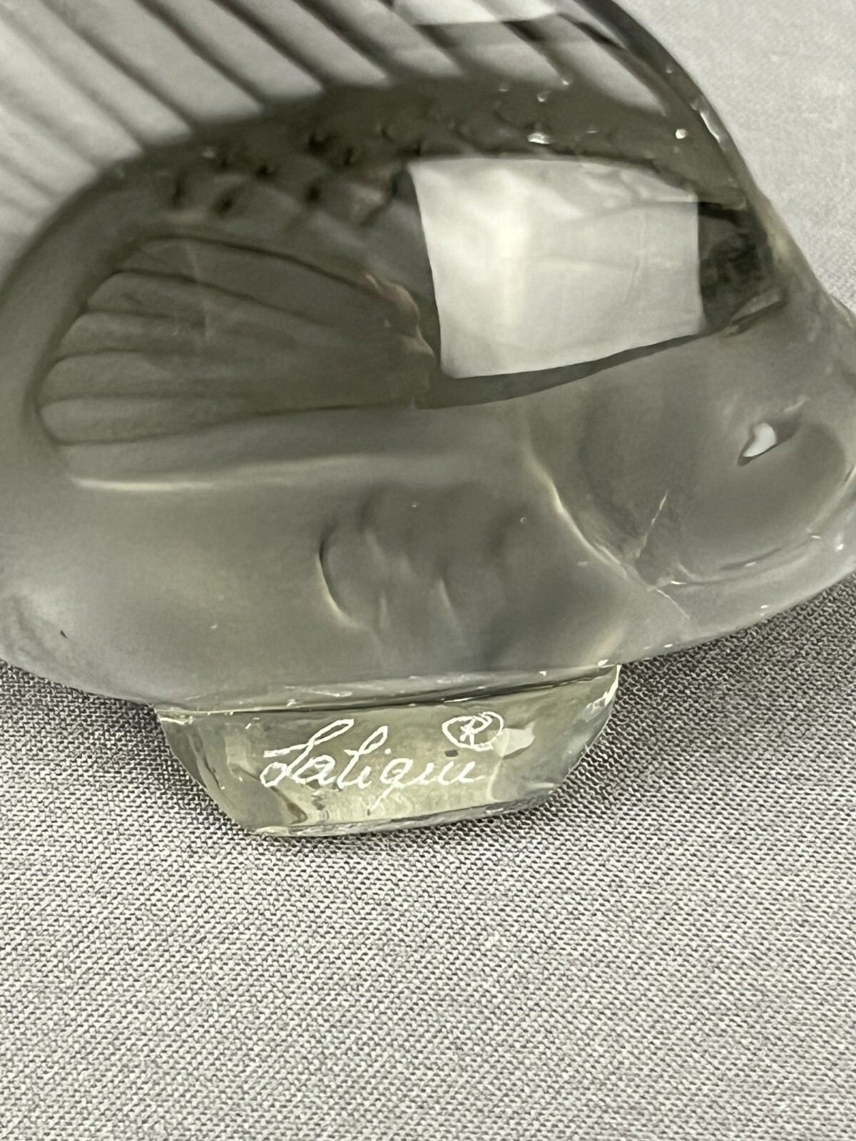 Rare Lalique Crystal Aquarium Sculpture 100 Fish w/Custom Display Table ...