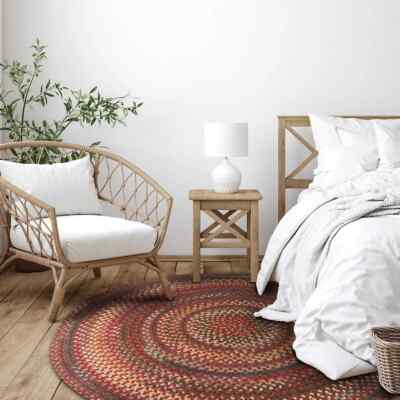 Capel Rugs American Classic Spice Wool Blend Country Braided Round Area ...