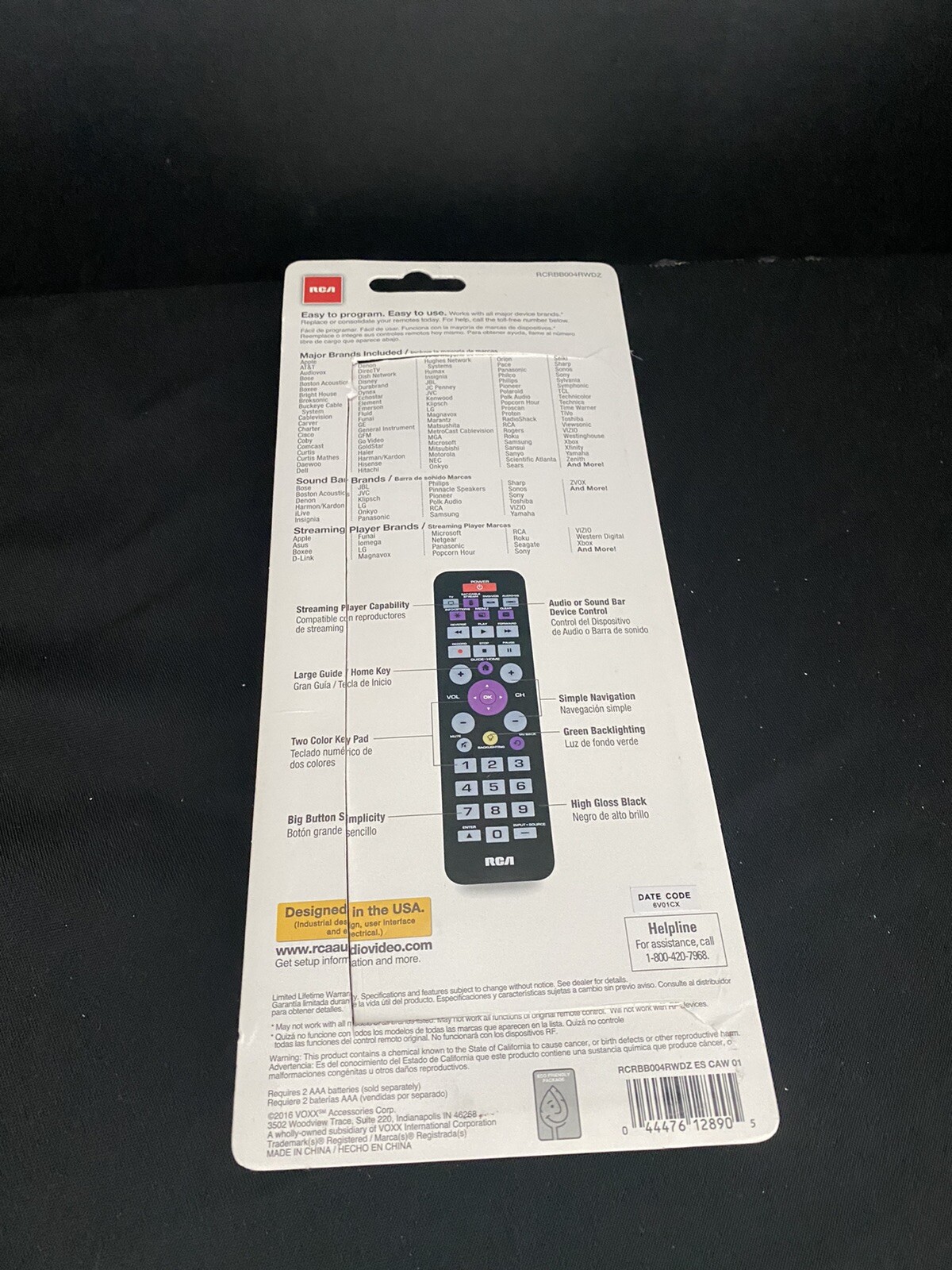NEW RCA 4-Device Universal Remote Control Black RCRBB004RWDZ TV DVD ...