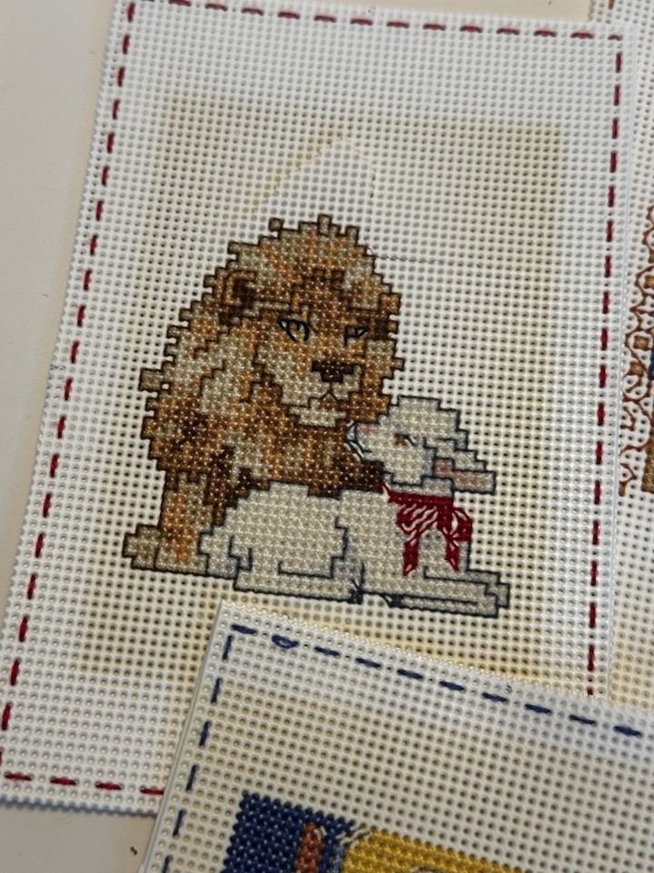 Lot Of 9 Hand Painted Needlepoints Christmas Religious 4”x6” | eBay