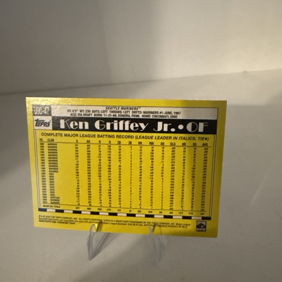 2025 Topps Update Ken Griffey Jr. #U90-47 1990 Topps Pink Foil Parallel ...