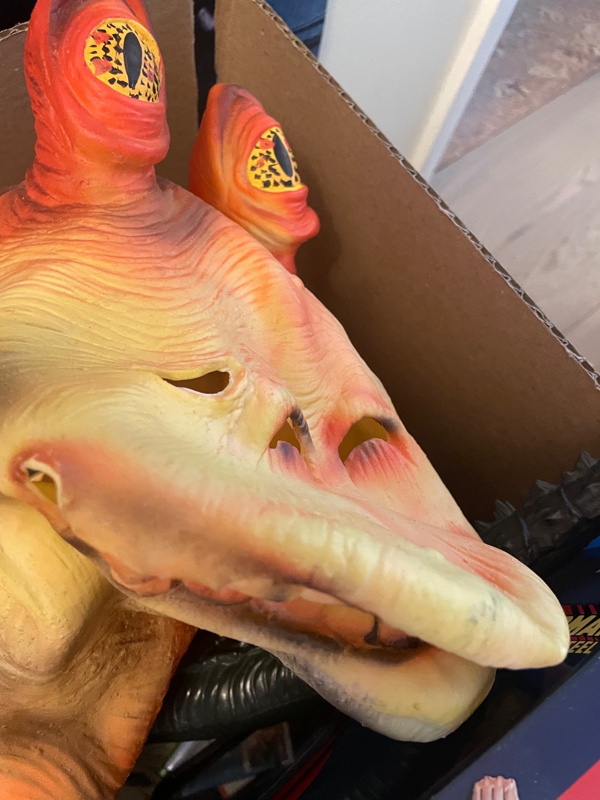 Vintage Star Wars Jar Jar Binks Mask Costume Cosplay Rubber 1999 | eBay