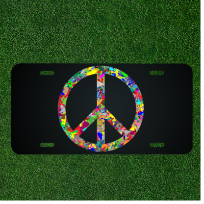 Custom Personalized License Plate Auto Tag With Colorful Splash Peace ...