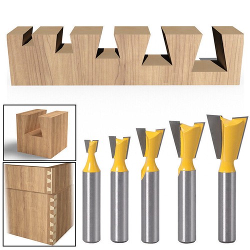 5* 8mm Shank Dovetail Joint Router Bits 14 Degree Woodworking Bit ...