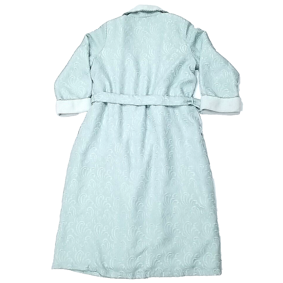 Morgan Taylor Intimates Robe Housecoat Womens L Sea Green Fleece Lined ...