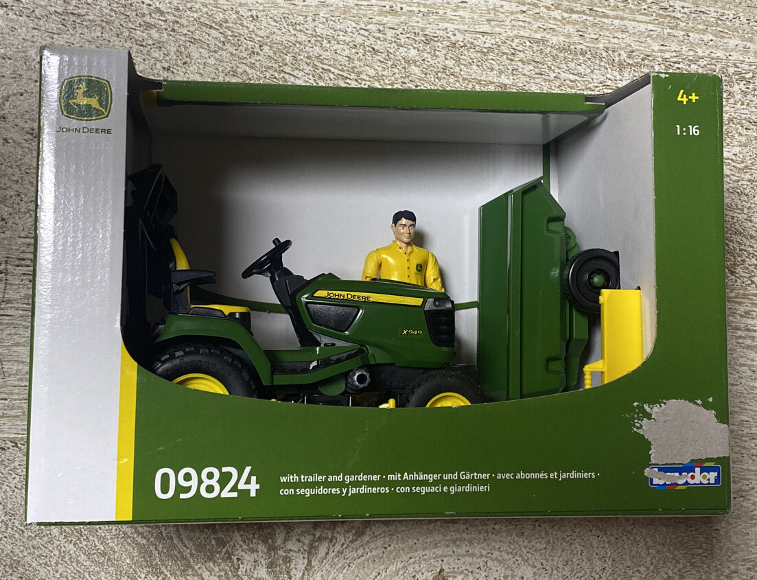 Bruder+09824+John+Deere+X949+4+Riding+Lawn+Mower+Tractor+W%2F+Trailer ...