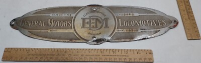 GENERAL MOTORS LOCOMOTIVES - EMD - DEC 53 - Builders Plate - ELECTRO ...