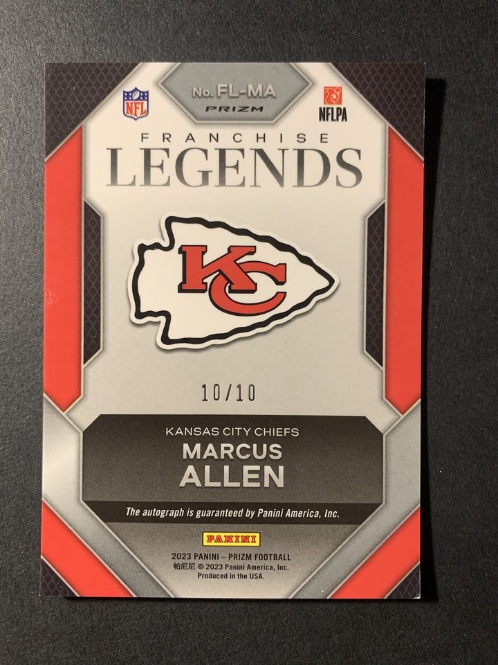 2023 Panini Prizm Franchise Legends Marcus Allen Gold #/10 - Chiefs | eBay