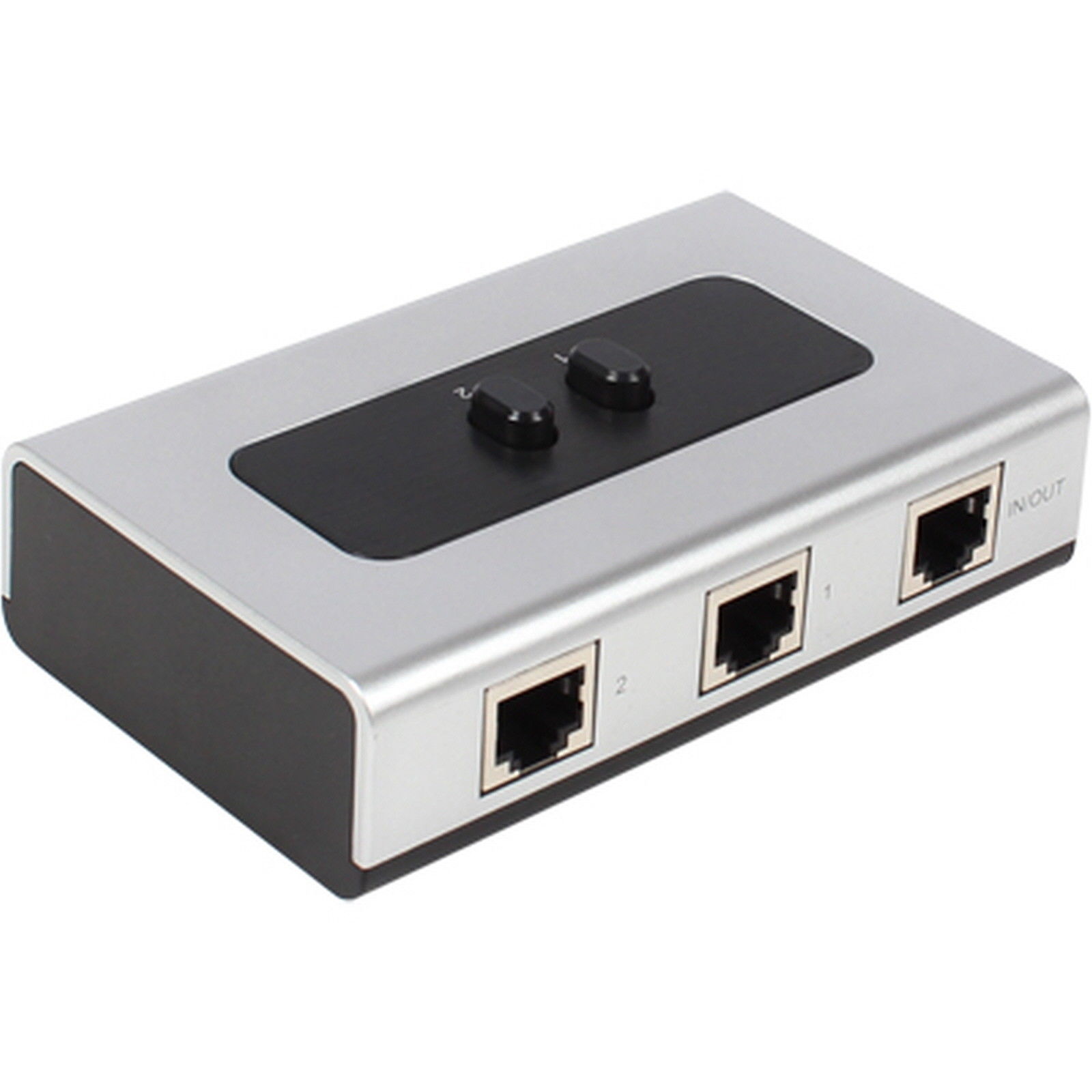 NEW 2-Way 2 PORT RJ45 AB Manual Switch Box 1Gbps CAT6 CAT5E CAT5 ...