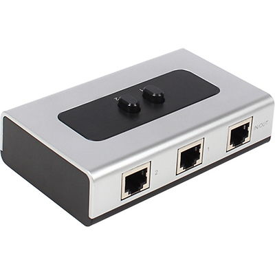 NEW 2-Way 2 PORT RJ45 AB Manual Switch Box 1Gbps CAT6 CAT5E CAT5 ...