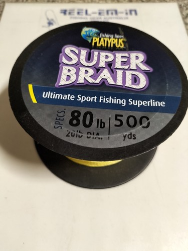 Platypus platinum Braid 500 yds 0.47mm 80lb YELLOW Aussie MADE | eBay ...