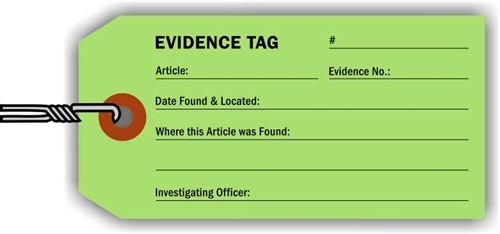 Evidence Identification Tag, 100 Tags / Pack, 4.25" x 2.125"MET008LG ...