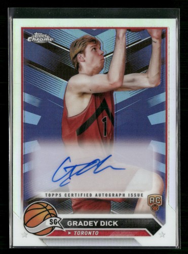 2024 Topps Chrome Basketball Gradey Dick Autograph RC Silver Refractors ...